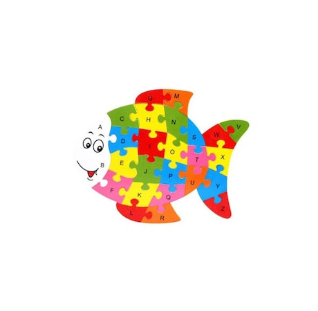 Puzzle 3D din Lemn, Pestisor, 26 piese, cu Litere si Cifre – IaReduceri