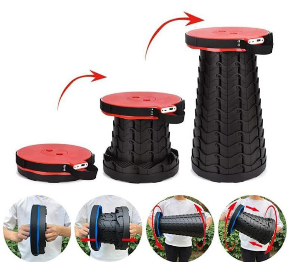 Scaun rotund portabil, retractabil, extensibil cu pliere telescopica ...