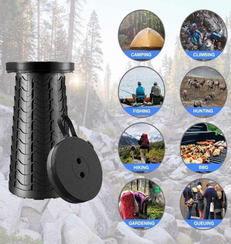 Scaun rotund portabil, retractabil, extensibil cu pliere telescopica ...