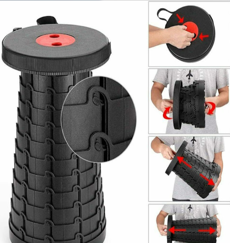 Scaun rotund portabil, retractabil, extensibil cu pliere telescopica ...