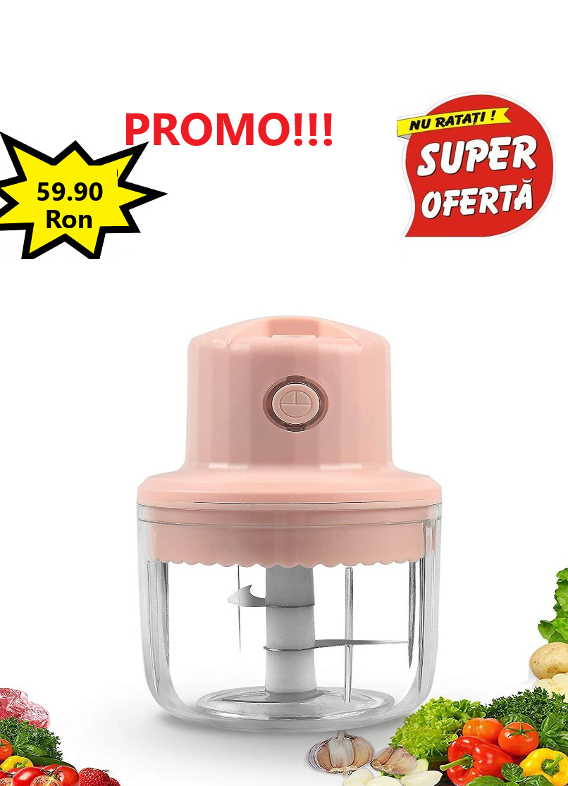 Mini Tocator si Maruntitor Electric Pentru Alimente si Legume, 100 ml ...