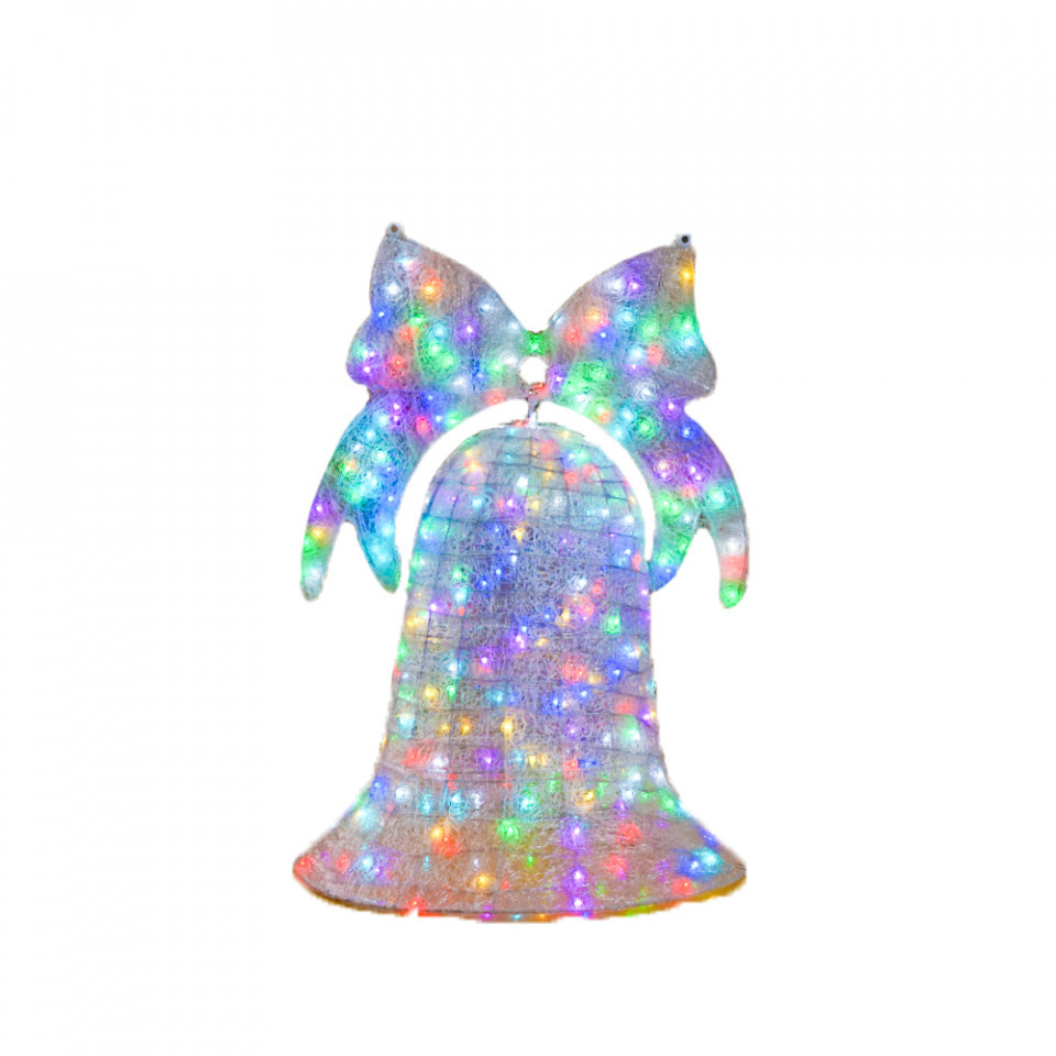 Decoratiune de Craciun pentru exterior Clopot 3D, cu jocuri de lumini ...