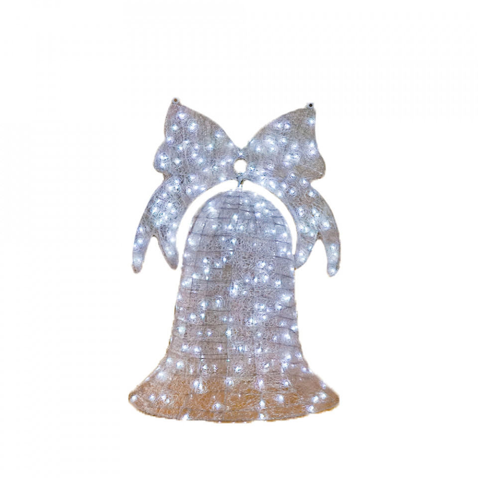 Decoratiune de Craciun pentru exterior Clopot 3D, cu jocuri de lumini ...
